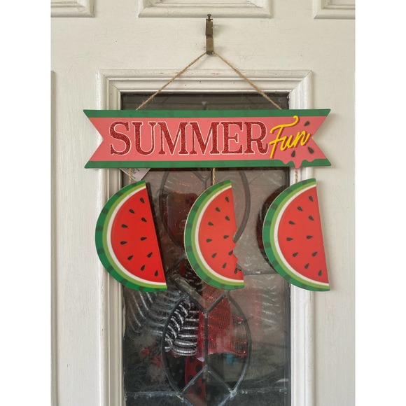 Unbranded | Wall Decor | Summer Fun Watermelon Wreath Sign Hanging ...